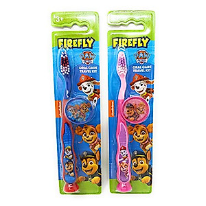 PAW Patrol Toothbrush for Kids 3+ yrs. Soft Suction Cup Pack of 2
