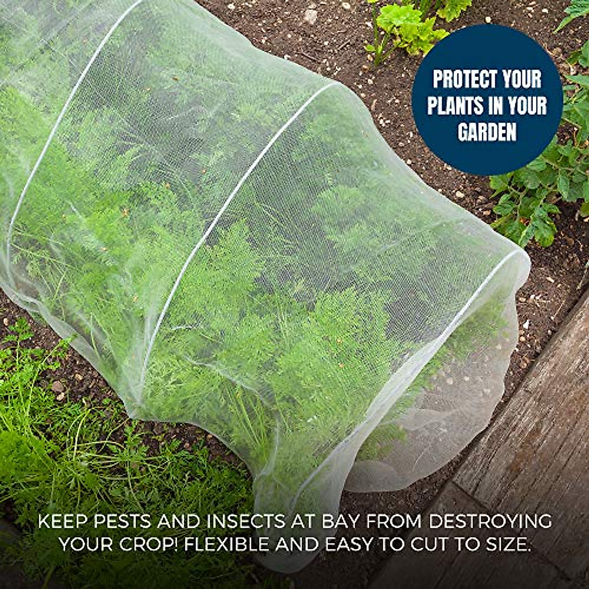 MEKKAPRO Large Mosquito Bug Screen Netting, 10ft x 10ft, Garden Netting for Vegetables, Flowers, Fruits, Plants Barrier Insect Bird