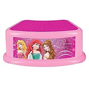 Disney Princess "Royal Debut" Bathroom Step Stool for Kids Using The Toilet and Sink, Pink, 14.5 x 10.25 x 5.25 inches