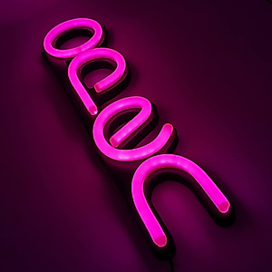 Open Signs for Business,LED Neon Open Sign,16x6 inch Lighted Sign for Restaurants Offices Retail Shops Window Storefronts,12V/1A Power Supply,with ON/OFF Switch (Vertical Rose Red)