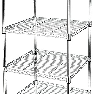 Finnhomy Heavy Duty 5 Tier Wire Shelving Unit, 18x18x59-inches 5 Shelves Storage Rack, Metal Shelving with Thicken Steel Tube, NSF Certified, Chrome