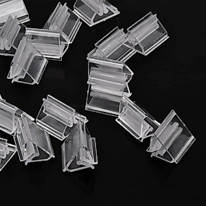 24 PCS Acrylic Name Card Stands Clear Name Card Stands, riangle Playing Card Holders, Small Card Clips, Display Stand,Game Piece Holders Board for Cards, Photos, Memos, Pictures Display﻿ (Transparent)