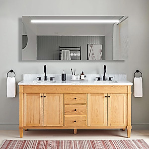 Liviza 72 in. W x 30 in. H LED Vanity Mirror for Bathroom, Wall Mounted Bathroom Mirror with Lights, Defogging, Color Temperature and Brightness Setting Memory Function, Horizontal Vertical Installed