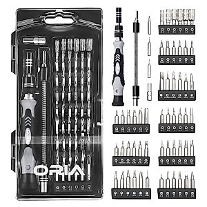 ORIA Precision Screwdriver Set, Small Screwdriver Set, 60 in 1 with 56 Bits Screwdriver Set, Mini Screwdriver Repair Tools with Flexible Shaft for Mobile Phone, Game Console, Tablet, Black