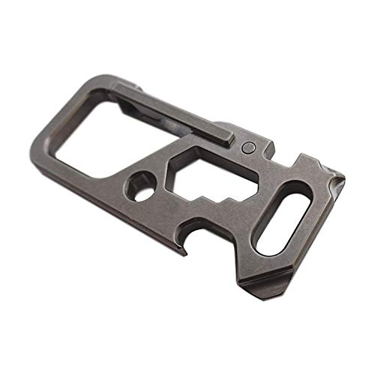 Valtcan Titanium Carabiner Multi Tool Key Chain Holder Glossy Stonewash