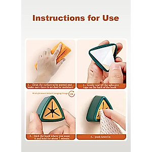 Tswcbyy 4 Pieces Self Adhesive Towel Hooks ,Hand Towel Holders, Kitchen Towel Hooks, Wall Mount Push Hooks for Kitchen, Bathroom, Camper, Rv, Easy to Install and Fun to Use