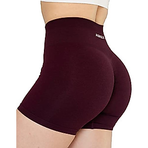 AUROLA Intensify Workout Shorts for Women Seamless Scrunch Short Gym Yoga Running Sport Active Exercise Fitness Shorts Black Cherry