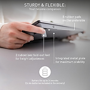 Cherry Stream Wireless Keyboard with SX Scissors Mechanism, Slim Yet Full Size QWERTY Ergo Friendly with Number Pad, Thin Design with Quiet keystroke for use at Home Office or Work. Black