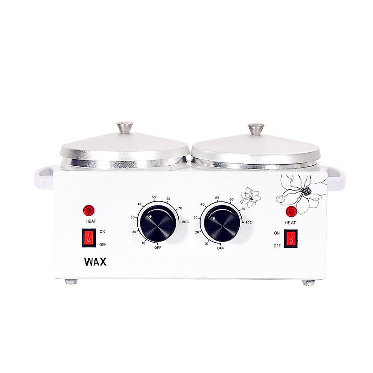Double Wax Warmer, Professional Electric Wax Heater Machine Dual Paraffin Facial Skin SPA Equipment with Adjustable Temperature Set