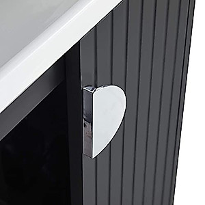 Fine Fixtures Venezian Collection - 48" Double Black Bathroom Vanity, Chrome Handles.