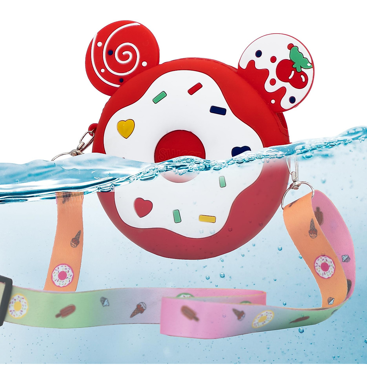 CONTRACONTACT Sweet Kids Purse Donut Bag in Boxes as Gift, Donuts Purses as Kids Toys for Age 3 4 5 Year Old, Doughnut Crossbody as Trendy Stuff (Donut Red)