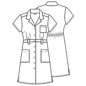 Dickies womens Button Front medical scrubs dresses, White, Large US