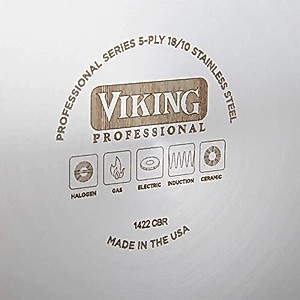 Viking Culinary Professional 5-Ply Stainless Steel Cookware Set, 10 Piece, Dishwasher, Oven Safe, Works on All Cooktops including Induction