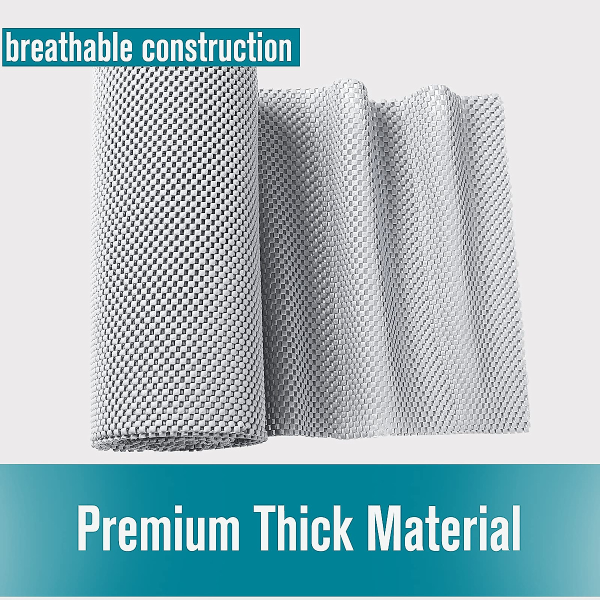 Shelf Cabinet Liner, Drawer Liners Non-Adhesive 12 in X 20 Ft, Strong Grip Non Slip Shelving Liner for Kitchen Cabinets, Easy Install Storage, Drawers, Shelves Kitchenware Tableware Light Gray Liners