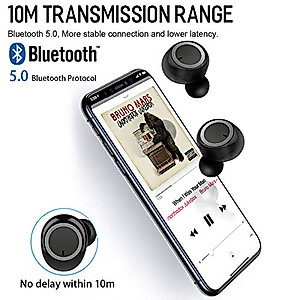 AICase Bluetooth Wireless Earphones, i30 Stereo Headphone with Charging Case, Bluetooth 5.0 Dual in-Ear Mini Earbuds, Earphones for Sports and Running