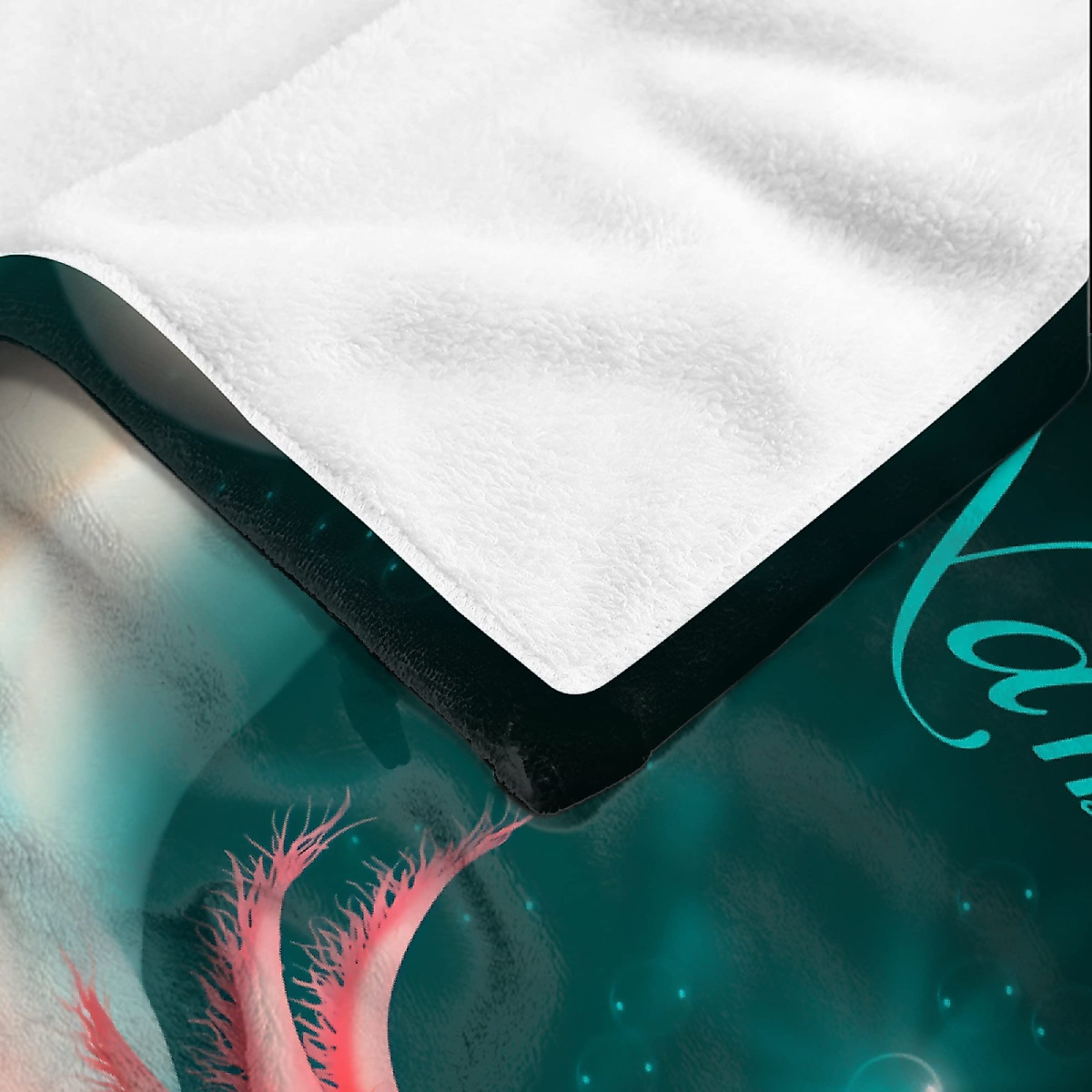 Custom Blanket with Name Text Personalized Cute Axolotl Soft Flannel Throw Blanket for Boys Girls Child Funny Gifts 60"x50"for Teenager