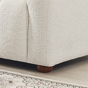 Ashcroft Furniture Co Ballen Modern Living Room Luxury Tight Tufted Back Cream Boucle Fabric Couch