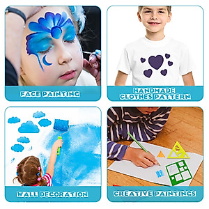 12 Pieces Geometric Stencils Template Set for Kids Children Simple Drawing Stencils Colorful Art Painting Template for Toddlers Preschooler Learning Tool (Classic, 4.9 x 5.1 Inches)