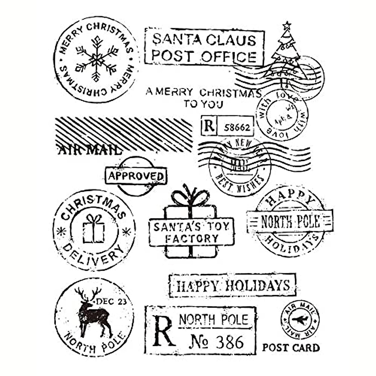 ZFPARTY Christmas Postage Clear Stamps Scrapbook Paper Craft Clear Stamp Scrapbooking