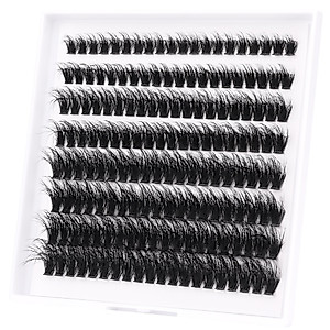 DIY Lash Extension Kit 240Pcs Lash Clusters Individual D Curl Eyelash Extension Kit 40D Wispy Cluster Lashes with Lash Glue 9-16MM Lash Clusters Eyelash Kit