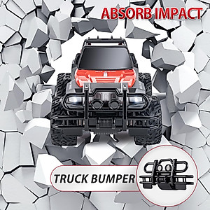 Carox Remote Control Car for Kids-1:16Remote Control Truck with Headlight and Storage Case-80mins Playtime RC Truck for All Terrain-Red Remote Control Jeep Toy for Boys Girls Kids (red)