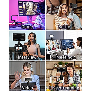 FRANDEK Portable Light for Photography, 4000mAh Rechargeable RGB On-Camera Video Lights 360°Full Color, LED Soft Video Conference Lighting Dimmable 2500K-9000K, Selfie Lighting for Live Streaming
