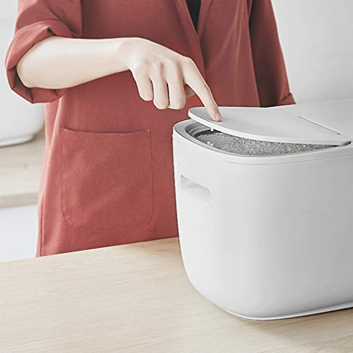 YARNOW Rice Storage Container Airtight Kitchen Grain Containers Food Storage Container with Lid for Rice Grain Sugar Flour Storage, Green