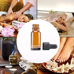 8pack 1/2oz amber Glass Dropper Bottle with Glass Pipette Eye Dropper Bottles Refillable for Essential Oil, Liquid Aromatherapy Fragrance Colognes & Perfumes[free A dropper and a funnel] (1/2oz)