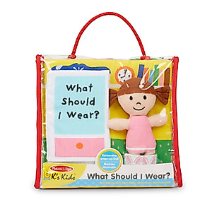 Melissa & Doug Soft Activity Baby Book - What Should I Wear? - Sensory Travel Toys, Dress Up Doll For Babies And Toddlers