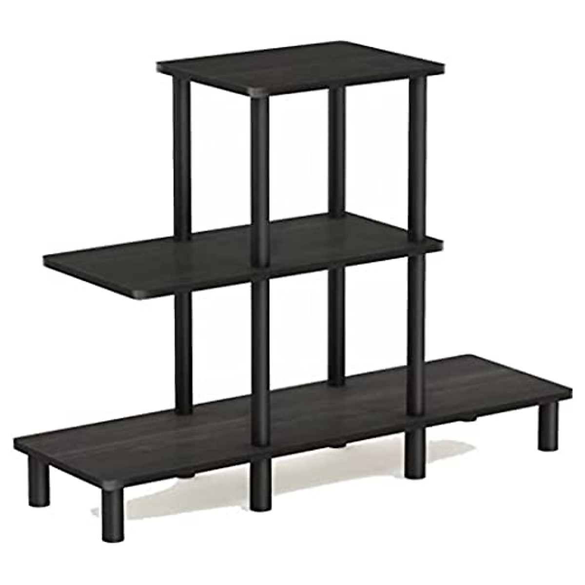 FURINNO Turn-N-Tube 3-Tier Design Display Rack, Espresso/Black