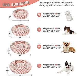 BFPETHOME Donut Dog Beds for Small Dog, Round Cat Beds for Indoor Cats, Calming Pet Bed for Puppy and Kitty with Non-Slip Bottom, Cute Fancy Dog Bed Machine Washable Plush Fabric