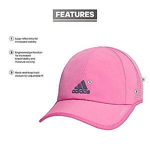 adidas Women's Superlite 2 Relaxed Adjustable Performance Hat, Pulse Magenta Pink/Preloved Ink Blue, One Size