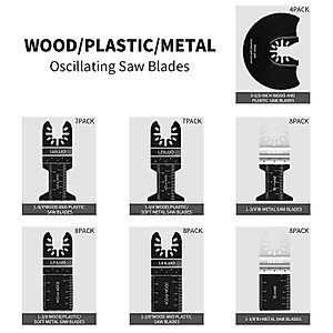 50 Pack LEILUO Oscillating Tool Blades Easy Cut Wood Nails Plastic Oscillation Saw Blades Universal Multitool Fitment for Dewalt Worx Rockwell Wen Milwaukee Makita Ryobi Bosch