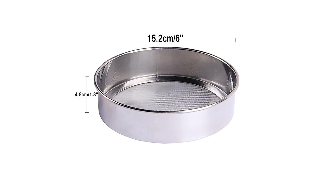 LOVEDAY 6-Inch Stainless Steel Flour Sieve for Perfect Baking