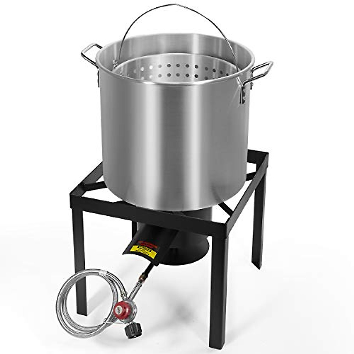 Barton X-Large Aluminum Turkey Fryer Steamer Burner BBQ Fair Clam Bake Pot 64 Qt Capacity 100,000 High-Pressure Burner
