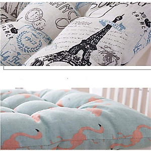 RGRE Set of 2 Seat Cushions with Ties, Chair Pad for Dining Chairs, Added Quilted Chair Cushions for Indoor Outdoor Garden Patio Kitchen & Office Chairs