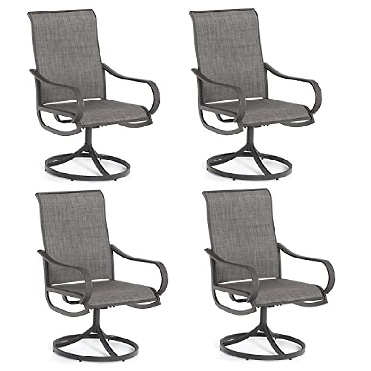 MFSTUDIO 4 Pieces Patio Metal Dining Swivel Chairs Bistro Backyard Rocker Chairs Weather Resistant Garden Outdoor Furniture