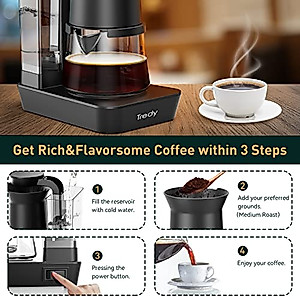 Tredy 2-in-1 Brew & Pour Over Coffee Maker, 2-Cup Automatic Coffee Maker Machine Brewer or Manual Pour Over Coffee Dripper (480ML/16OZ)