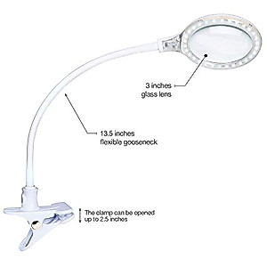Brightech LightView Flex Magnifying Desk Lamp, 1.75X Light Magnifier, Adjustable Magnifying Glass with Light for Crafts, Reading, Close Work
