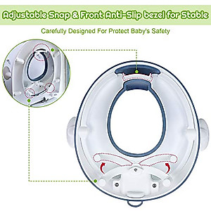 ANGELBLISS Baby Potty Training Toilet Seat with Soft Cushion Handles, Haute Collection, Double Anti-Slip Design and Splash Guard for Boys and Girls