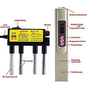 RANNYY Water Quality Tester Set,Electrolyzer Quick Water Quality Testing Electrolysis Iron Bars + Digital TDS Tester Meter
