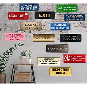 jayudmzi Emergency Exit Only Black Background with White Font Business Retail Outdoor & Indoor Metal Wall Sign - 3"X 8"