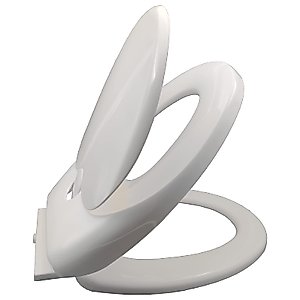 Toilet Seat with Built-In Potty Training Seat, Soft Close,Never Loosen， Removable Easy to Instal &Clean,Durable Plastic ,Fits both Adult and Child, Oval, White