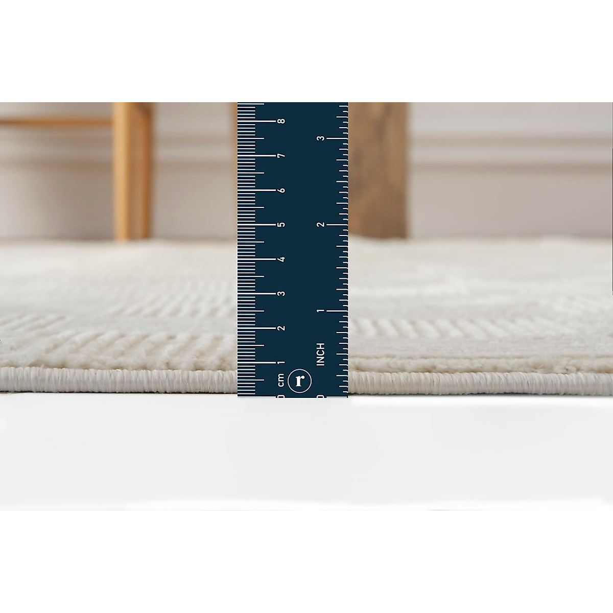 Revival Rugs Willow 4'x6' Machine Washable Area Rug for Kitchen Bedroom - 100% Recycled Oeko-TEX Certified, Medium Pile, Beige, Cream