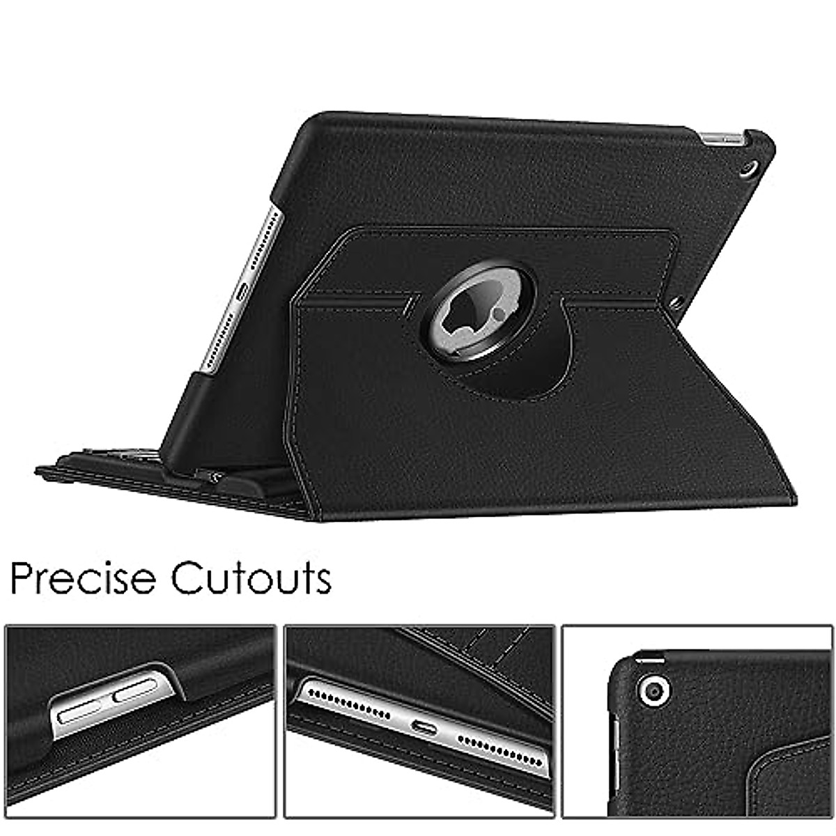 Fintie Keyboard Case for iPad 9th / 8th / 7th Generation (2021/2020/2019 Model) 10.2 Inch, 360 Degree Rotating Smart Stand Cover w/Pencil Holder, Built-in Wireless Bluetooth Keyboard, Black