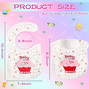 2ooya 7Pcs Cotton Waterproof Baby Bibs Adjustable Hook Loop Closure Babies Bib Unisex Multicolor Newborn Baby Infant Food Bibs Drooling Feeding Eating Teething Bib Keepsake Gift for Baby（6-12 Months）
