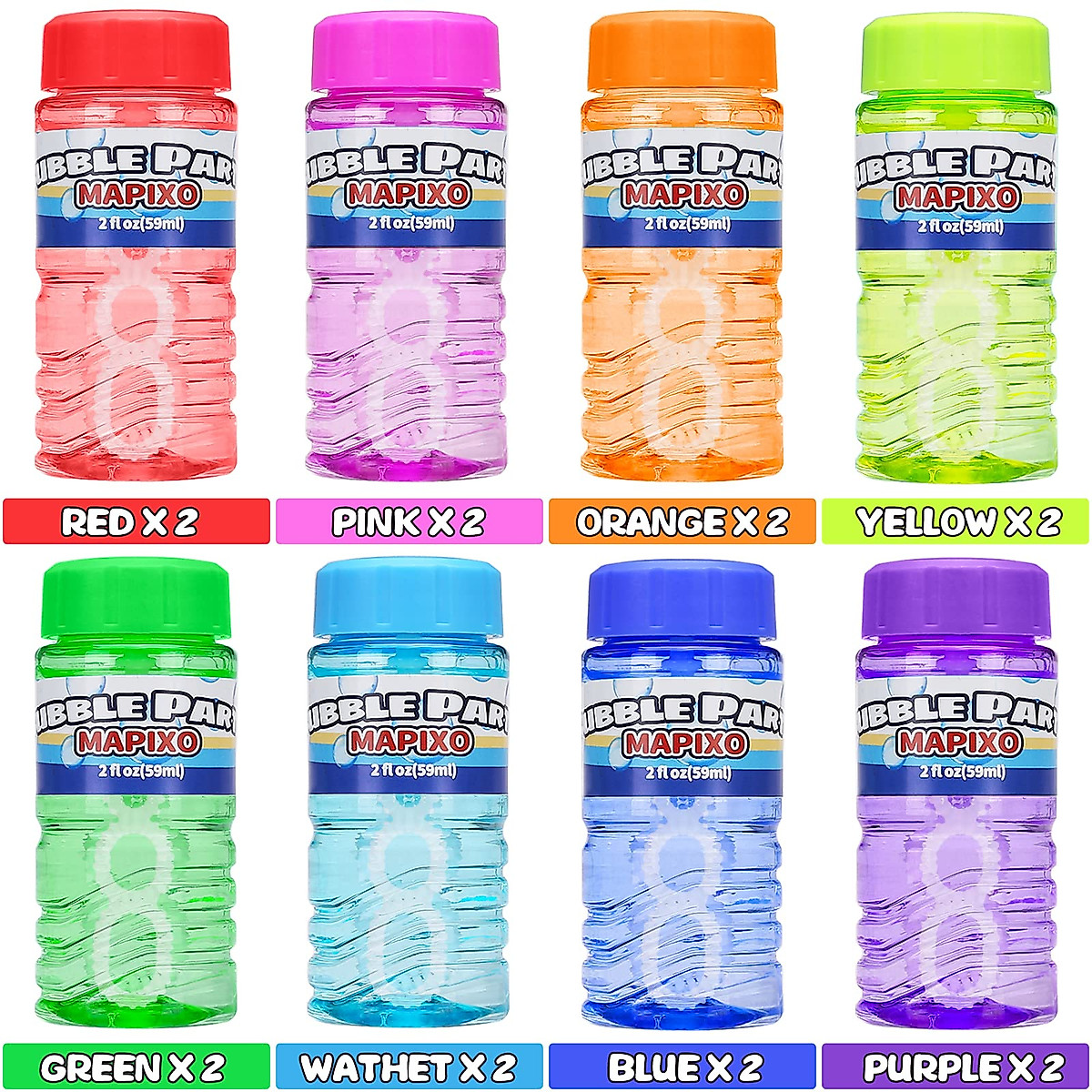 16 Pack Bubble for Kids Party Favors, Bubble Bottle with Wand Attached to The Cap, 8 Colors Bubbles Bulk Set with Gift Box, Blow Bubbles Solution Toy for Birthday, Summer, Goody Bag Stuffers Supplies