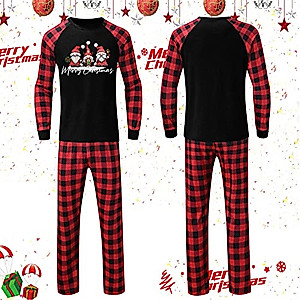 Christmas Pajamas for Family 2023 Couples Matching Pajamas Print Long Sleeve Pjs Set Loungewear Sleepwear Jammies Women