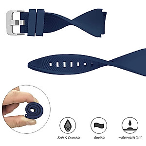 SourceTon Compatible with Huawei Watch GT/Watch GT2 Silicone Bands and Screen Protectors, Silicone Replacement Wristbands (Black & Blue) with Metal Buckle and 2 Screen Films for Huawei Watch GT/ GT2