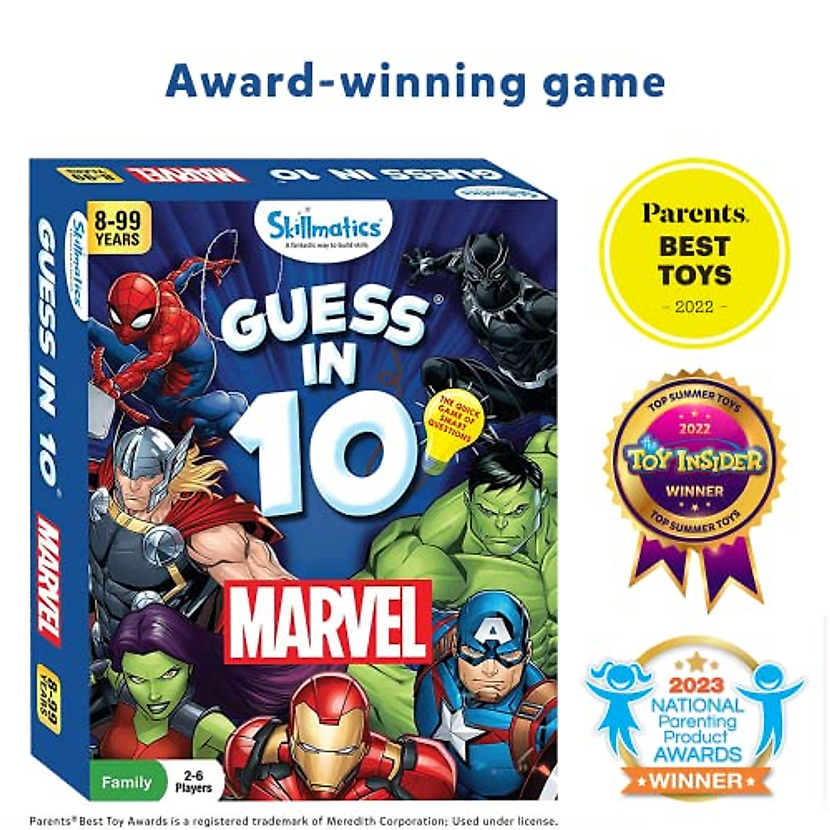 Skillmatics Marvel Card Game - Guess in 10, Quick Game of Smart Questions, Gifts for 8 Year Olds and Up, Fun Family Game